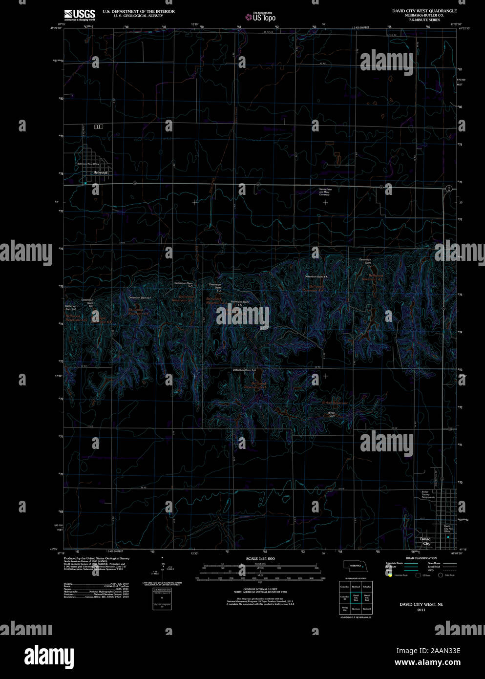 Map of david city nebraska hi-res stock photography and images - Alamy