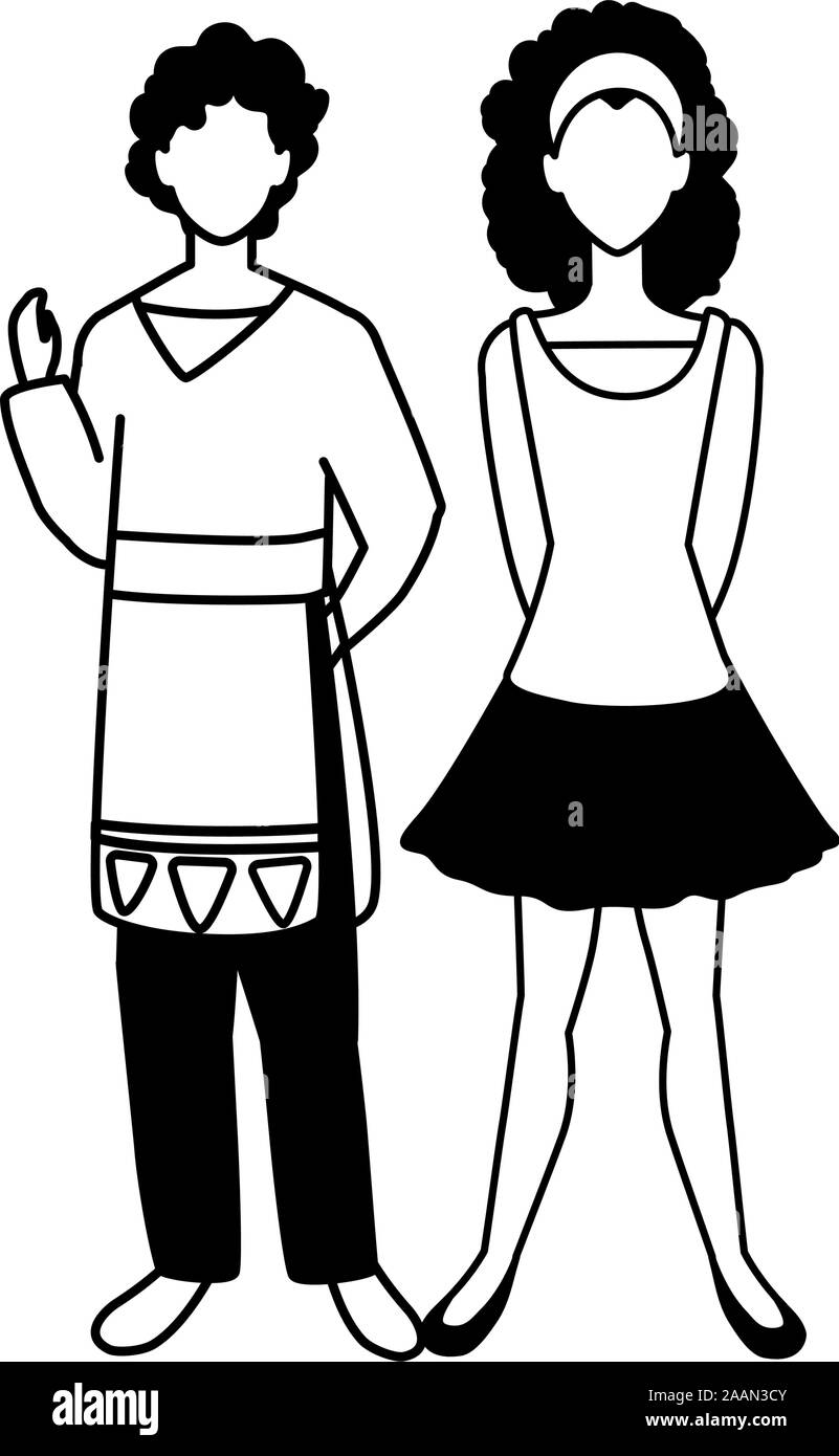 couple of people faceless on white background vector illustration ...