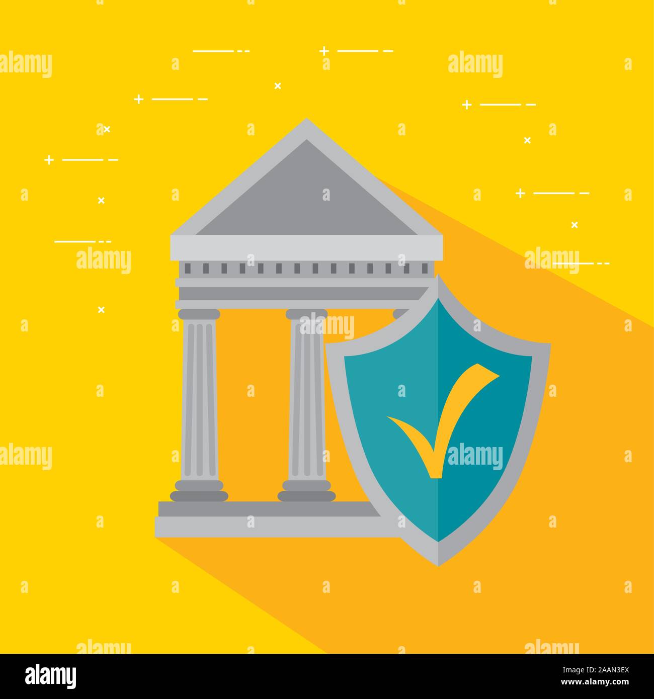 bank structure and shield with check symbol Stock Vector Image & Art ...