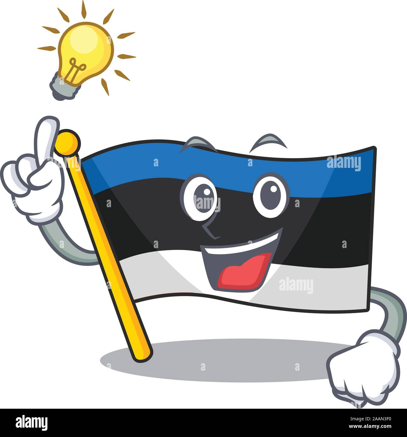 Flag estonia cartoon with in have an idea character Stock Vector Image ...