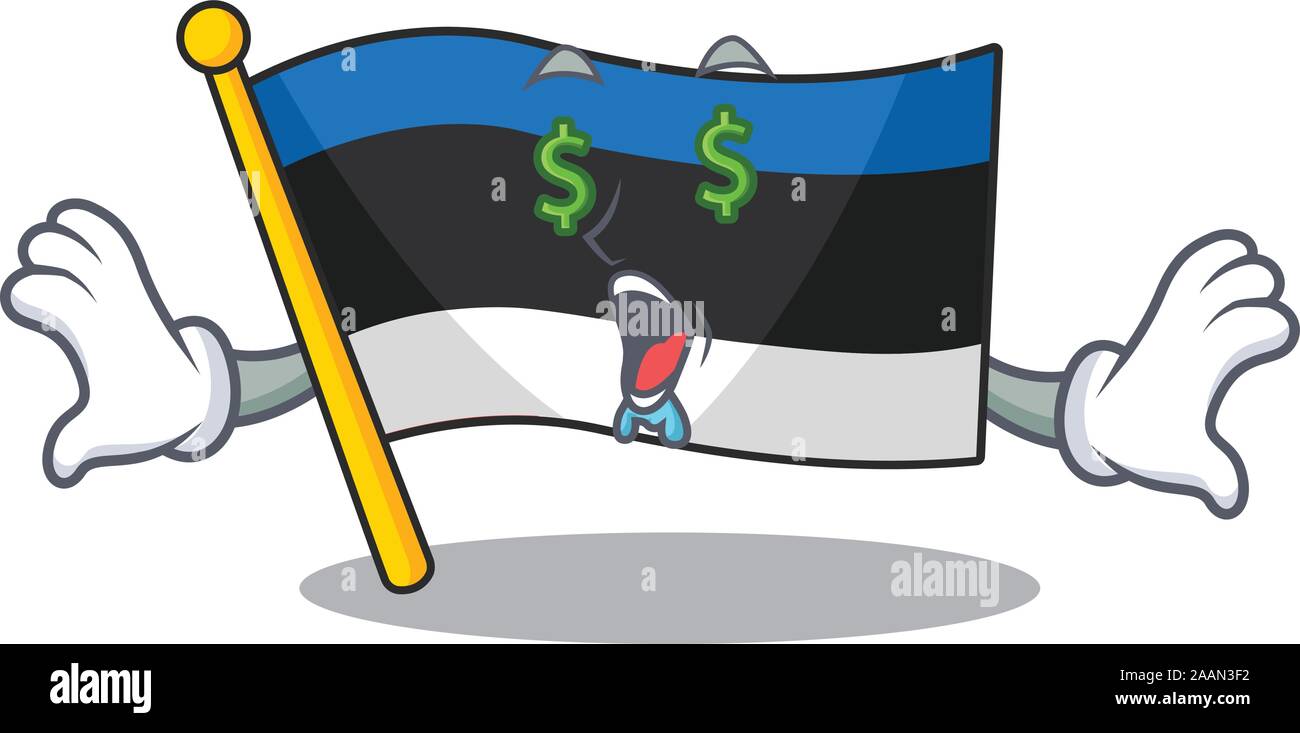 Flag estonia cartoon with in money eye character Stock Vector Image ...