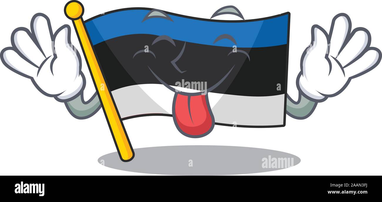 Super cute flag estonia cartoon design with Tongue out Stock Vector ...