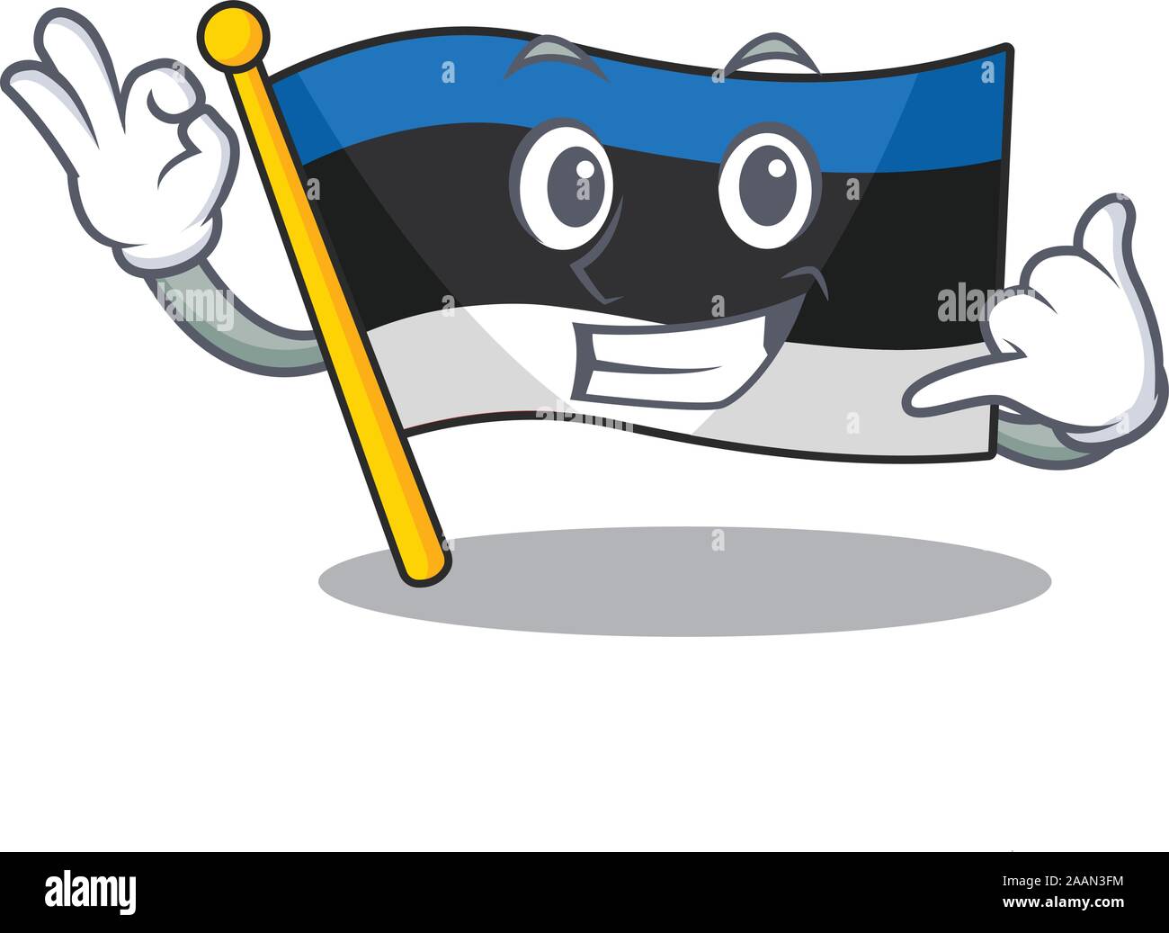 Flag estonia cartoon with in call me character Stock Vector Image & Art ...