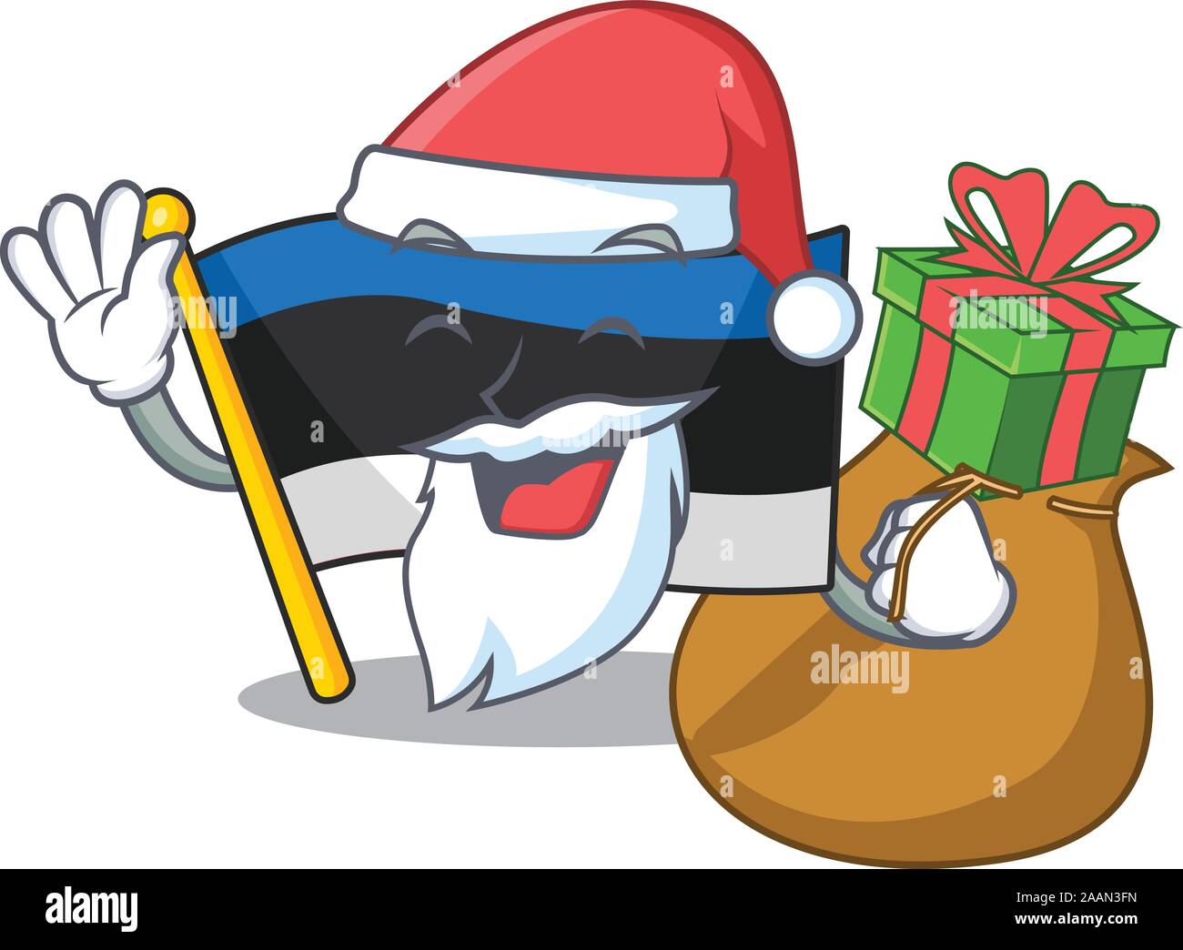 Flag estonia cartoon with in santa bring gift character Stock Vector ...