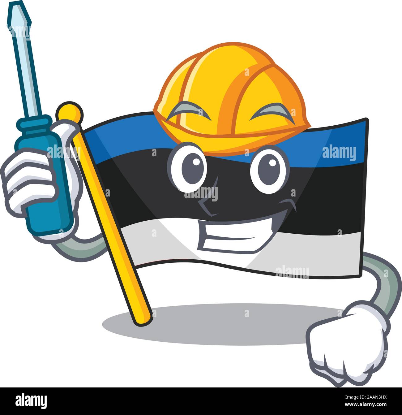 Flag estonia cartoon with in automotive character Stock Vector Image ...