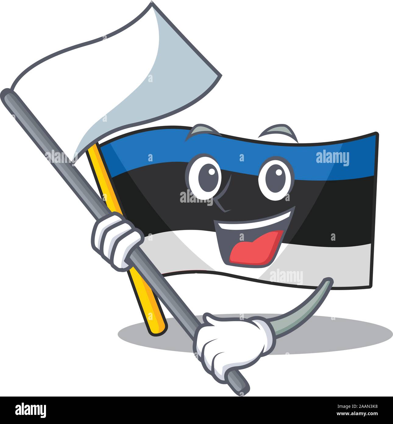 Flag estonia cartoon with in bring flag character Stock Vector Image ...