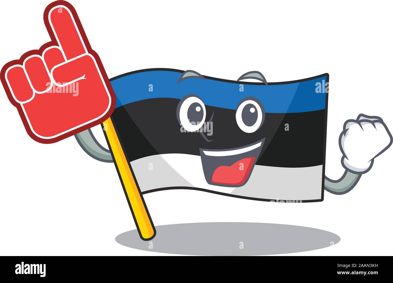 Flag estonia cartoon with in foam finger character Stock Vector Image ...