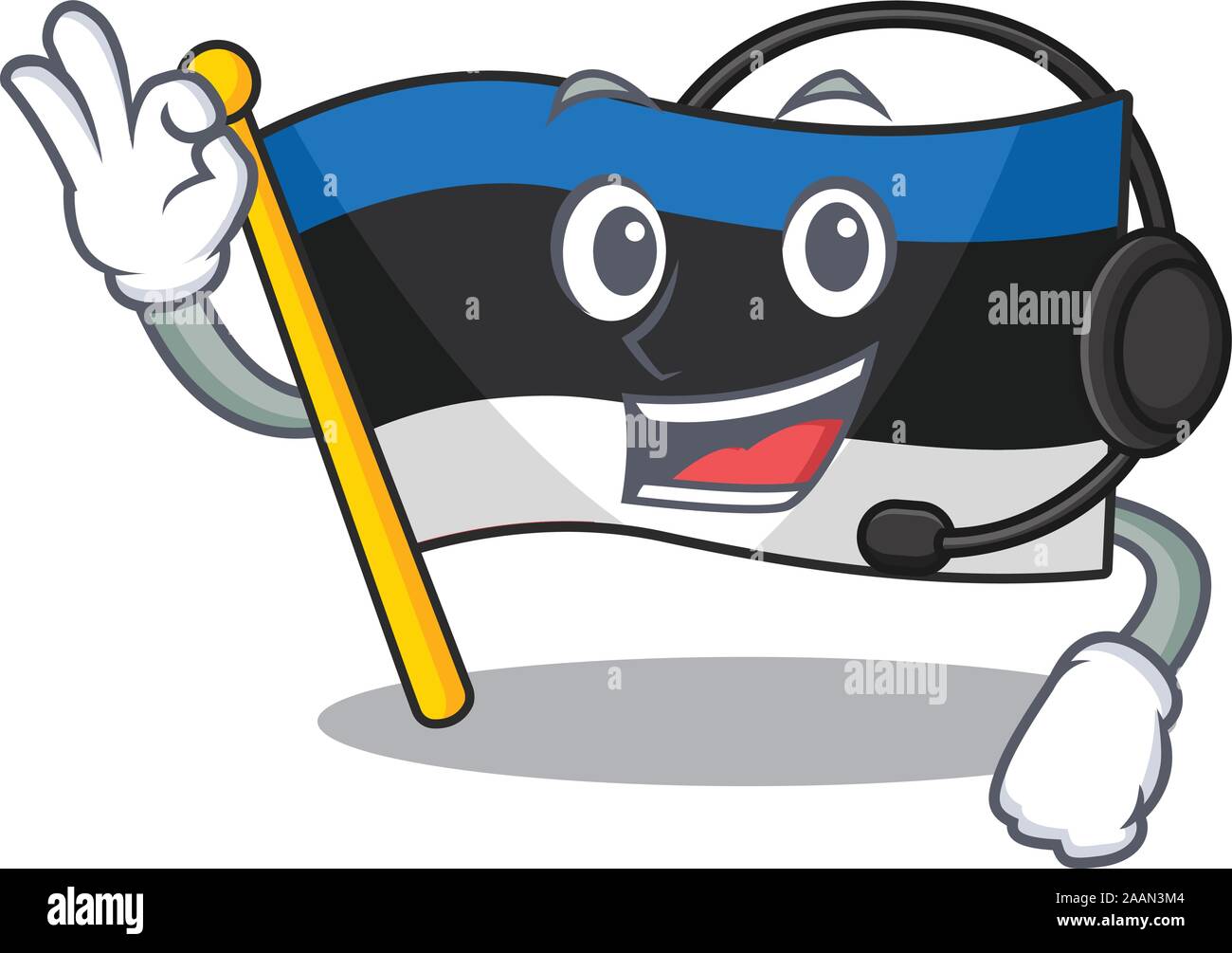 Flag estonia cartoon with in with headphone character Stock Vector ...