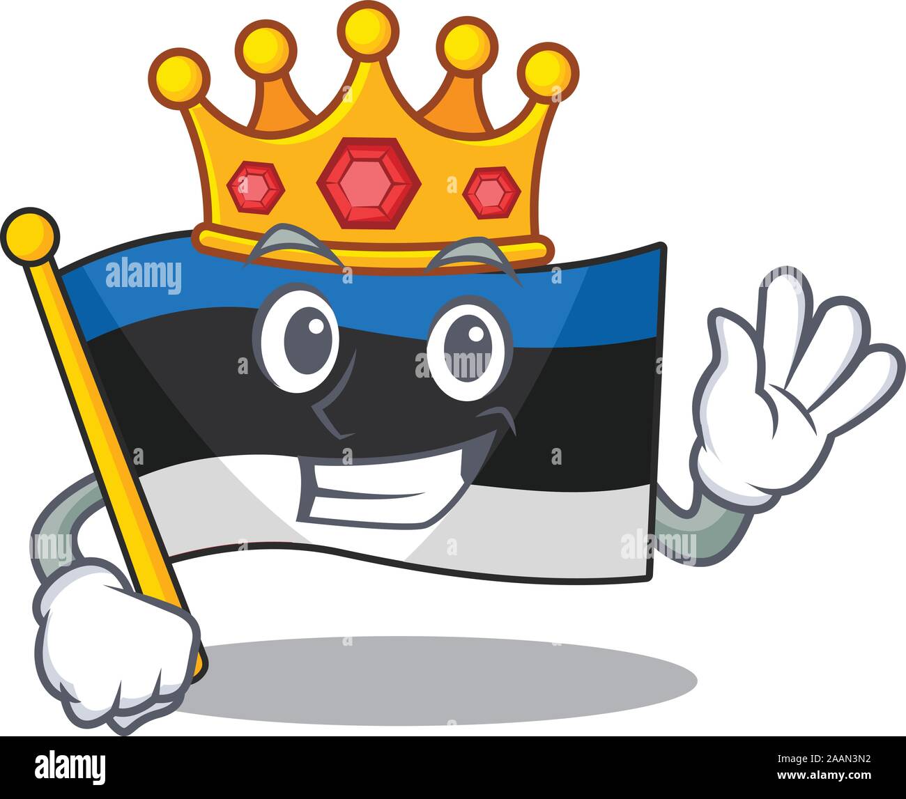 Flag estonia cartoon with in king character Stock Vector Image & Art ...