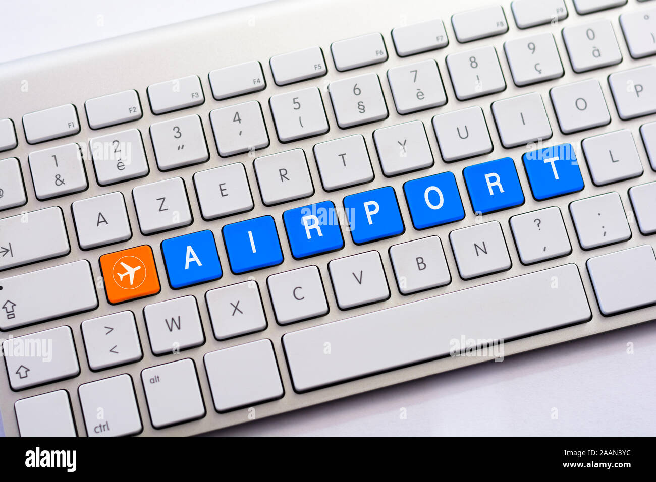 AIRPORT writing on white keyboard with a aircraft sketch Stock Photo ...