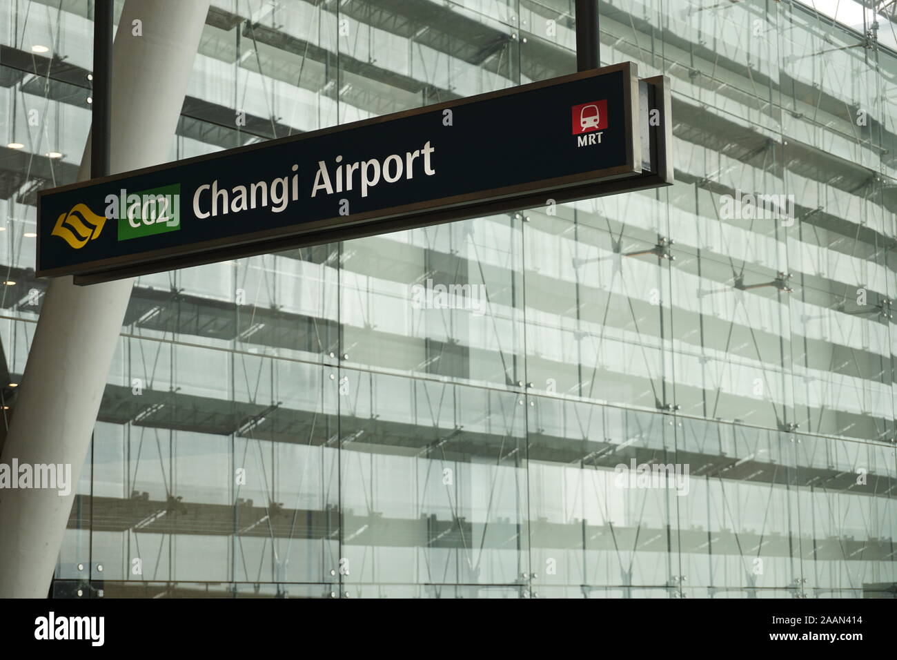 MRT signboard showing Changi Airport Stock Photo - Alamy