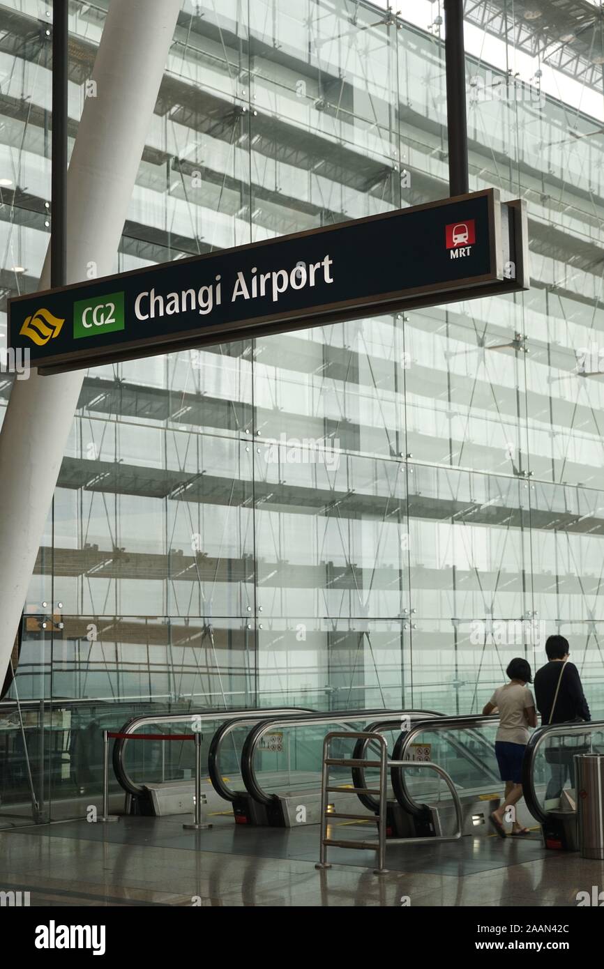 MRT signboard showing Changi Airport Stock Photo - Alamy