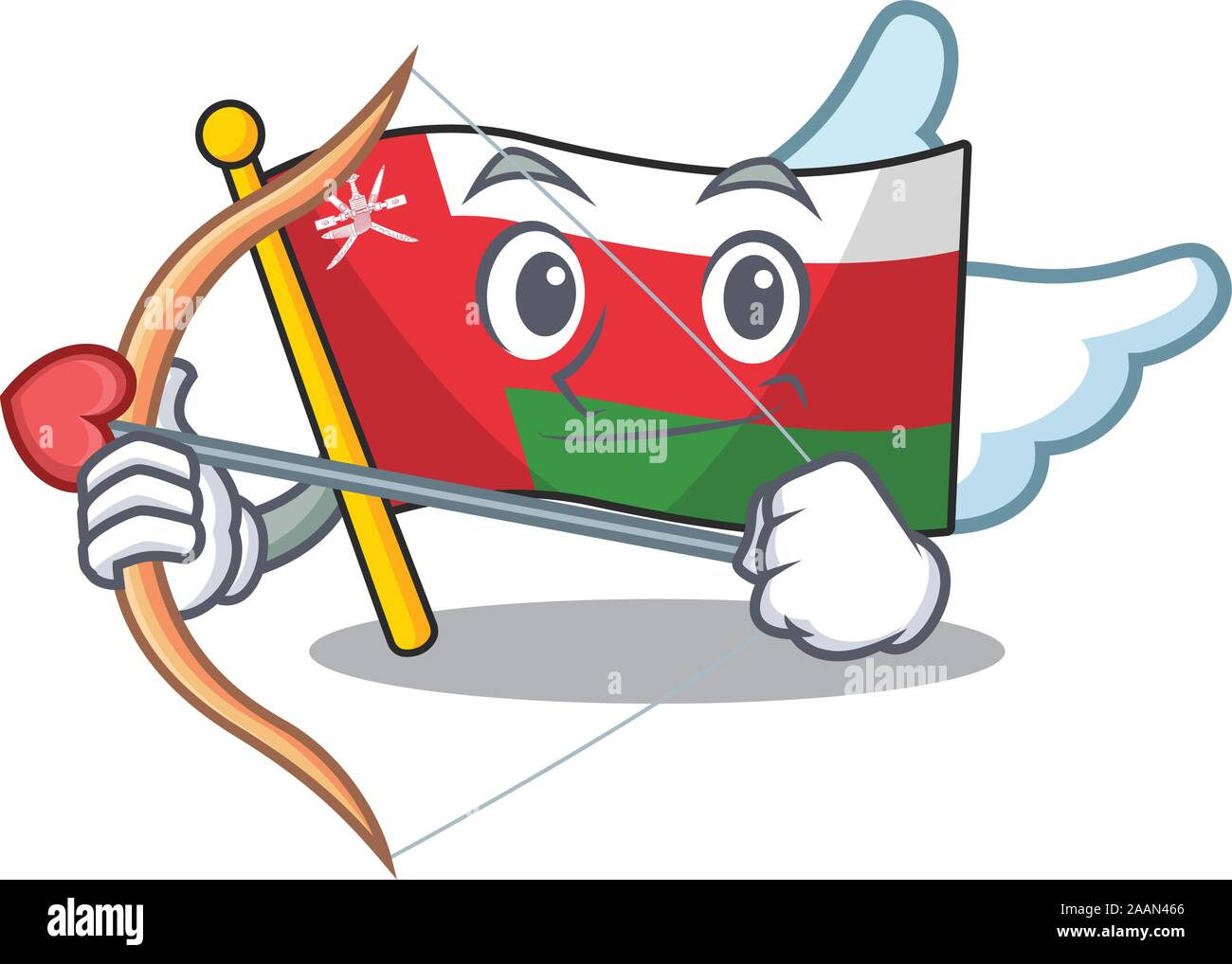 Cute flag oman on a Cupid cartoon character with arrow and wings Stock ...