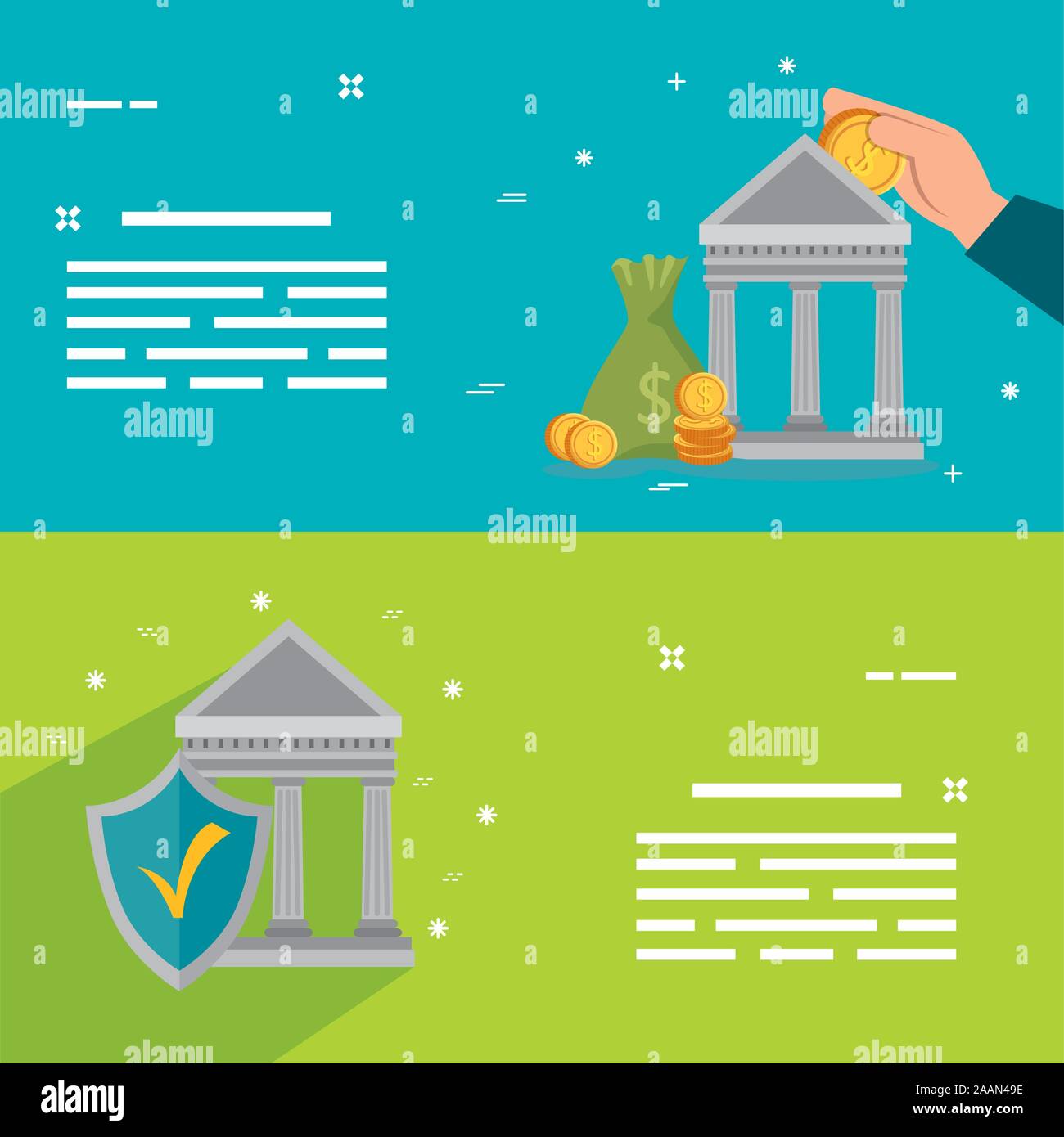 set of banks structures with icons Stock Vector Image & Art - Alamy