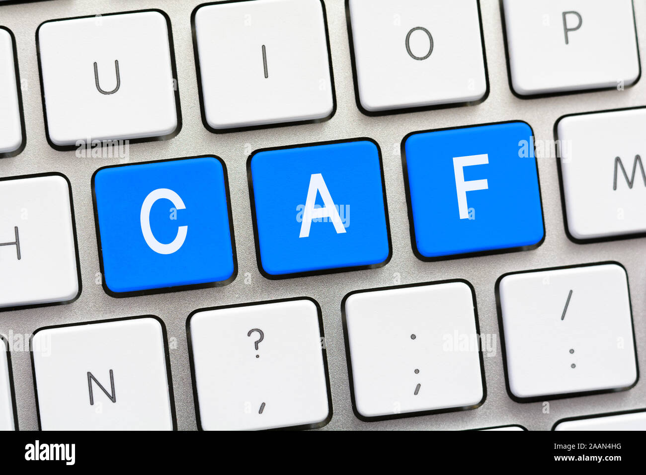 CAF writing on white keyboard Stock Photo - Alamy