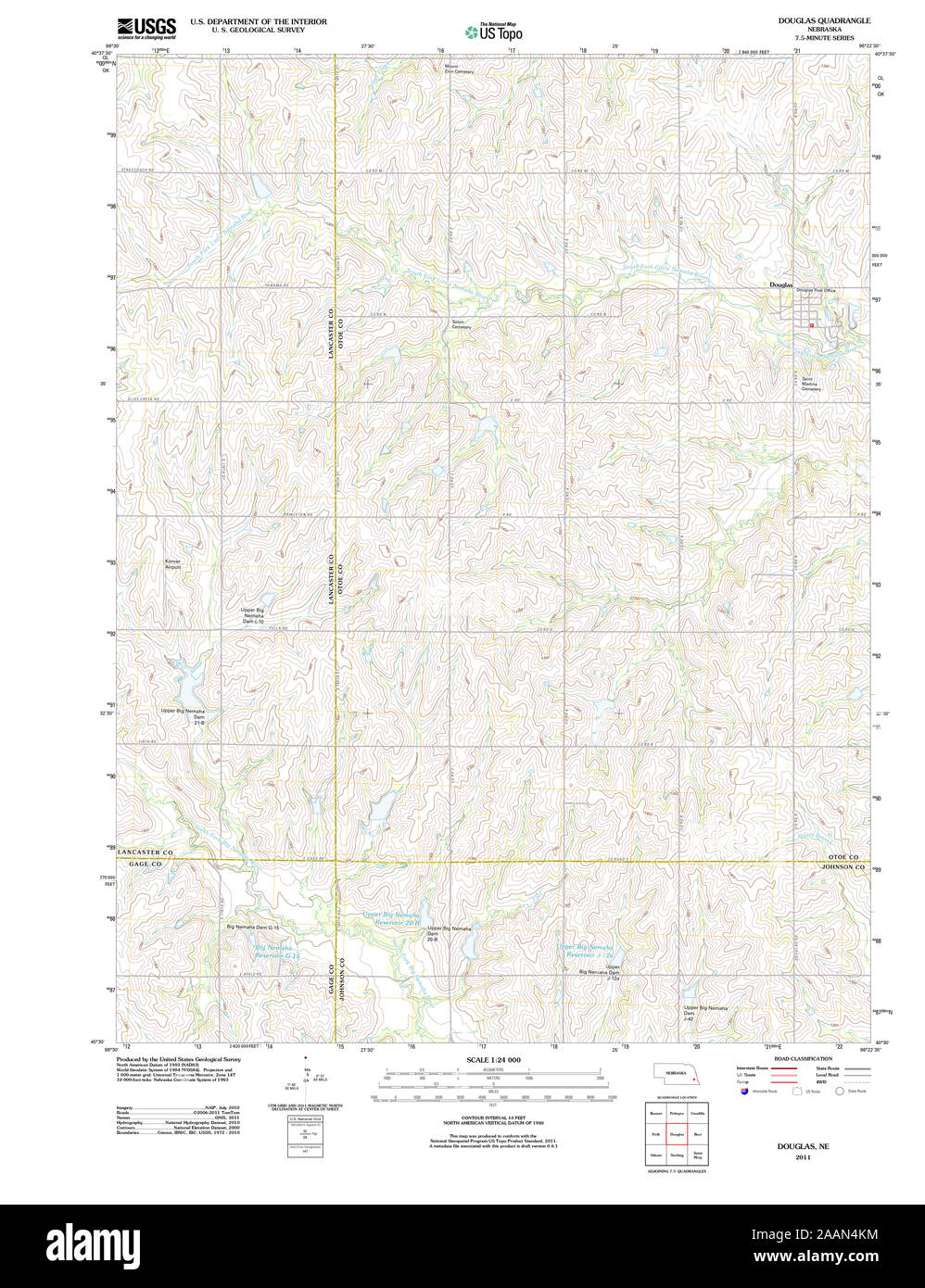 Douglas nebraska map hi-res stock photography and images - Alamy