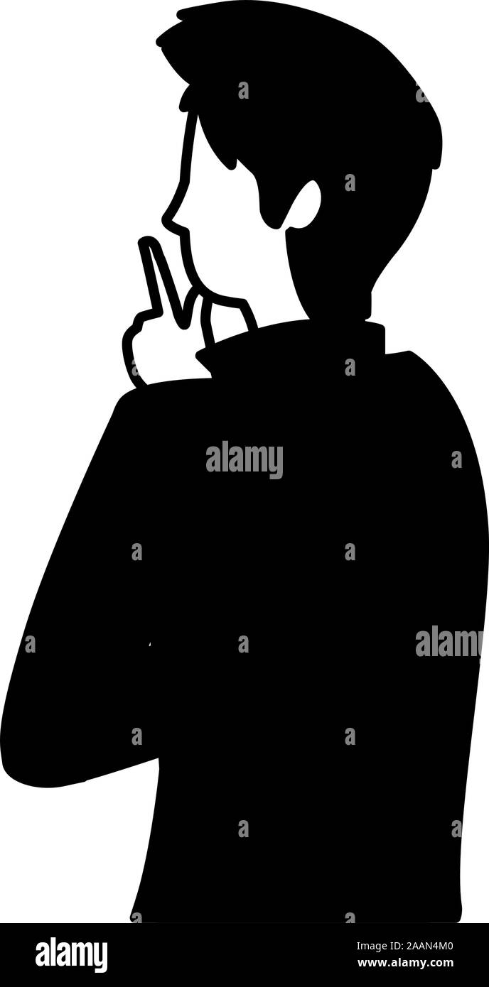 young man of back position on white background vector illustration ...