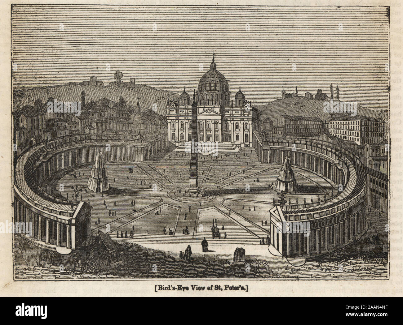 Bird's eye view of St. Peter's Basilica, Bernini’s colonnade, Maderno ...