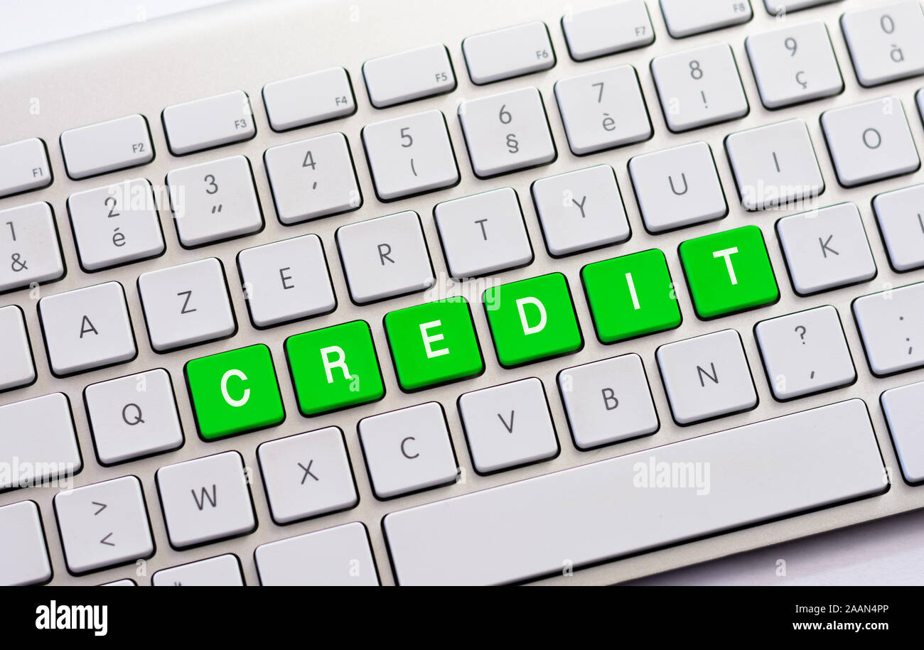 CREDIT writing on white keyboard Stock Photo - Alamy