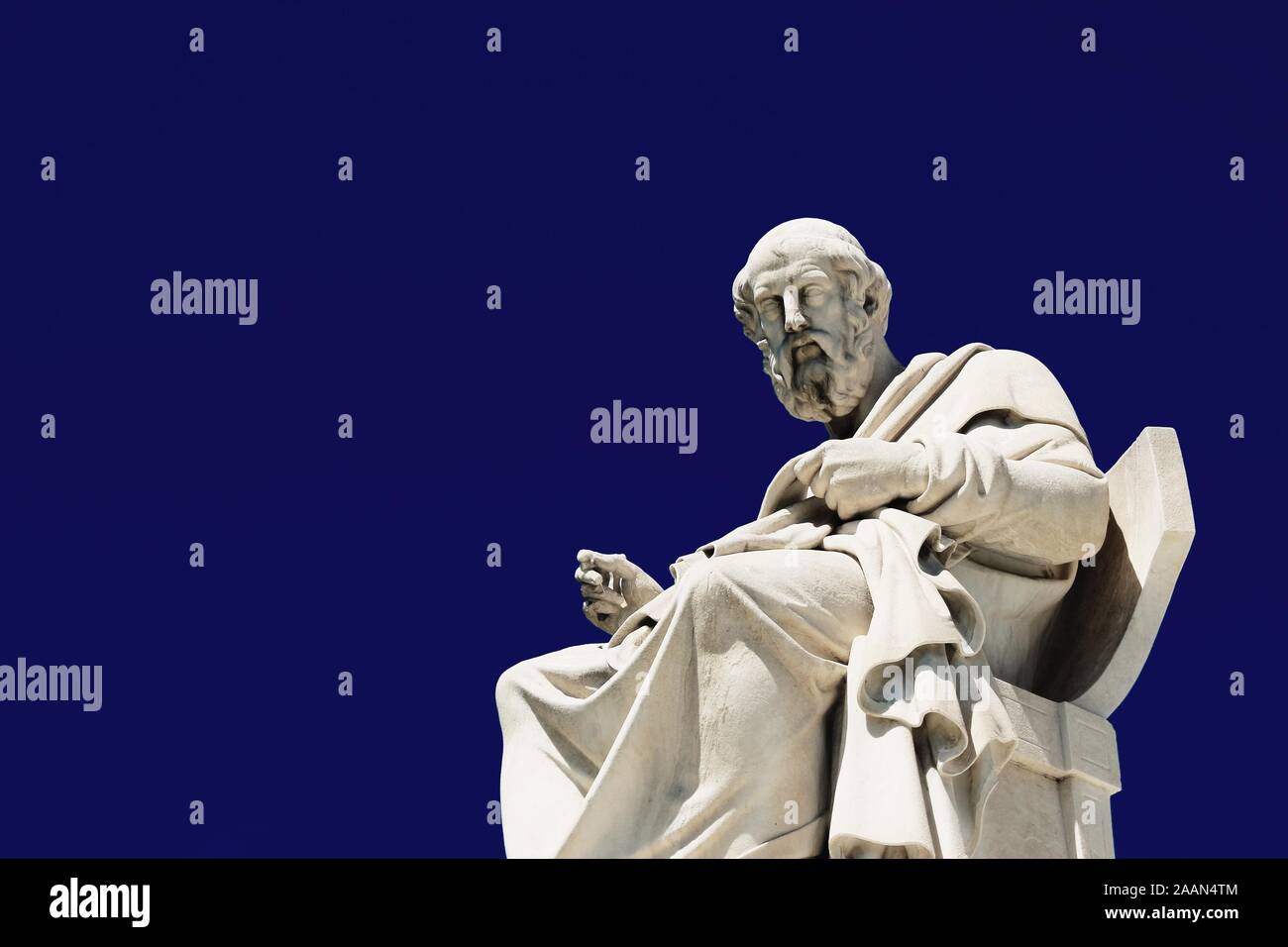 Statue of the ancient Greek philosopher Plato in Athens, Greece Stock ...