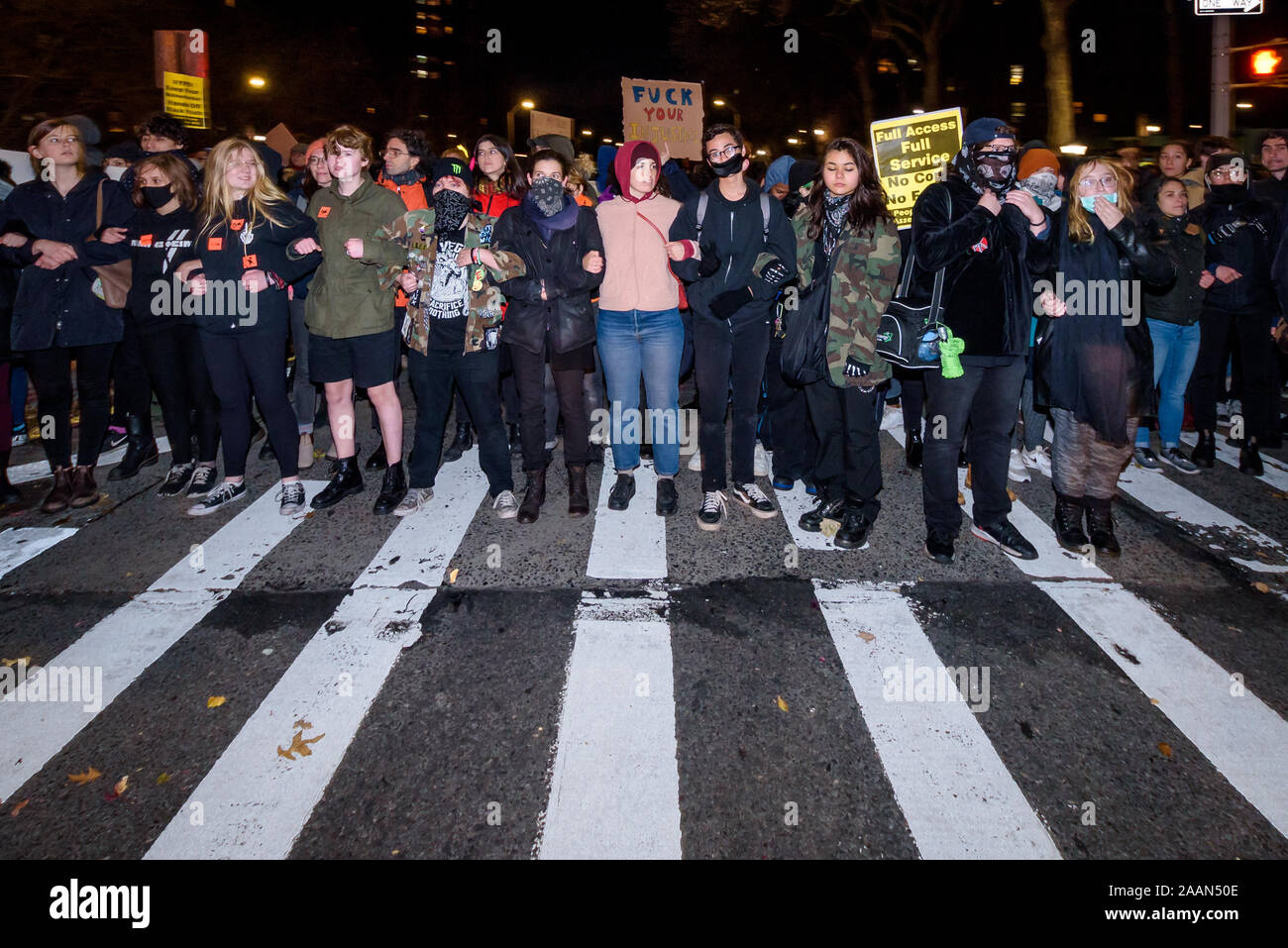 New York, USA. 22nd Nov, 2019. Over a thousand people gathered at ...