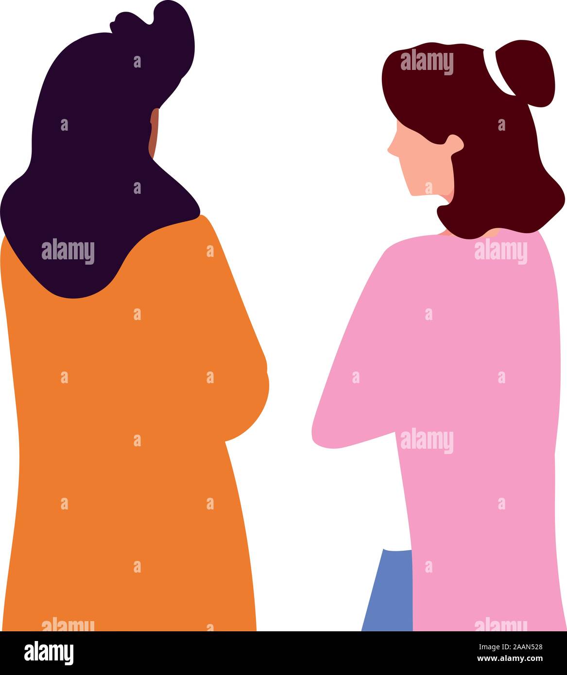 women of back position on white background vector illustration design ...