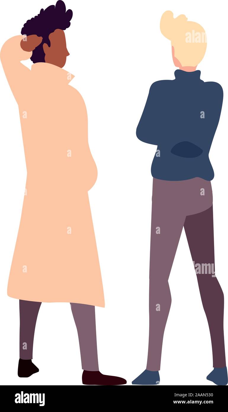 men of back position on white background vector illustration design ...