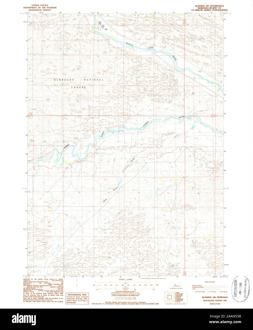 USGS TOPO Map Nebraska NE Dunning SW 316204 1986 24000 Restoration ...
