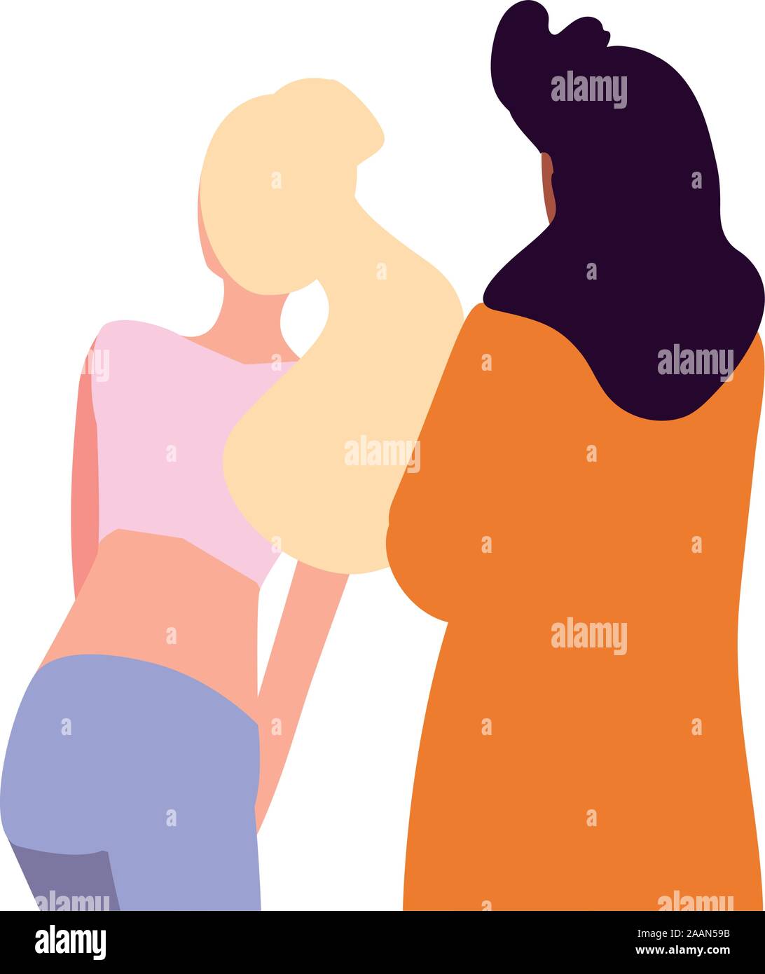 women of back position on white background vector illustration design ...