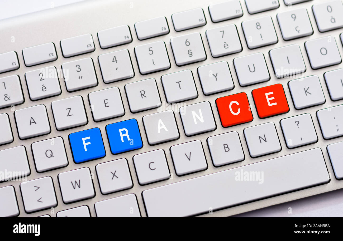 FRANCE writing on white keyboard Stock Photo - Alamy