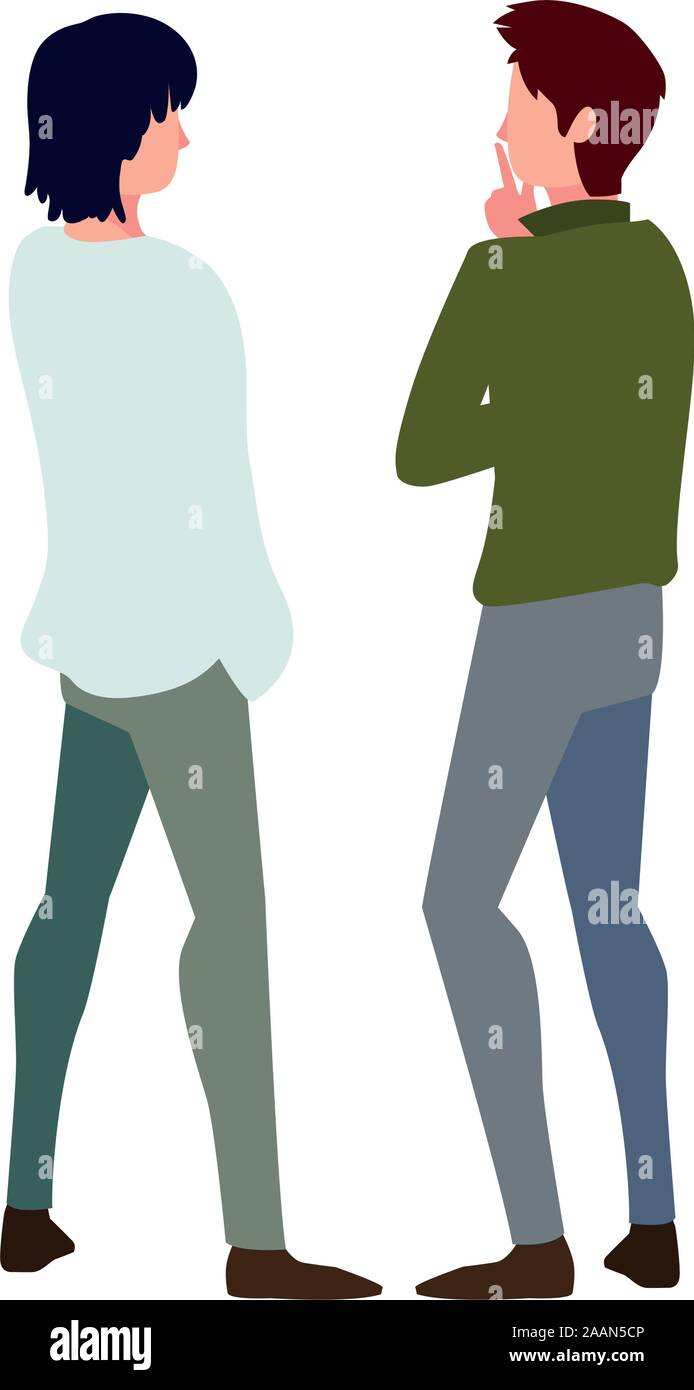 men of back position on white background vector illustration design ...