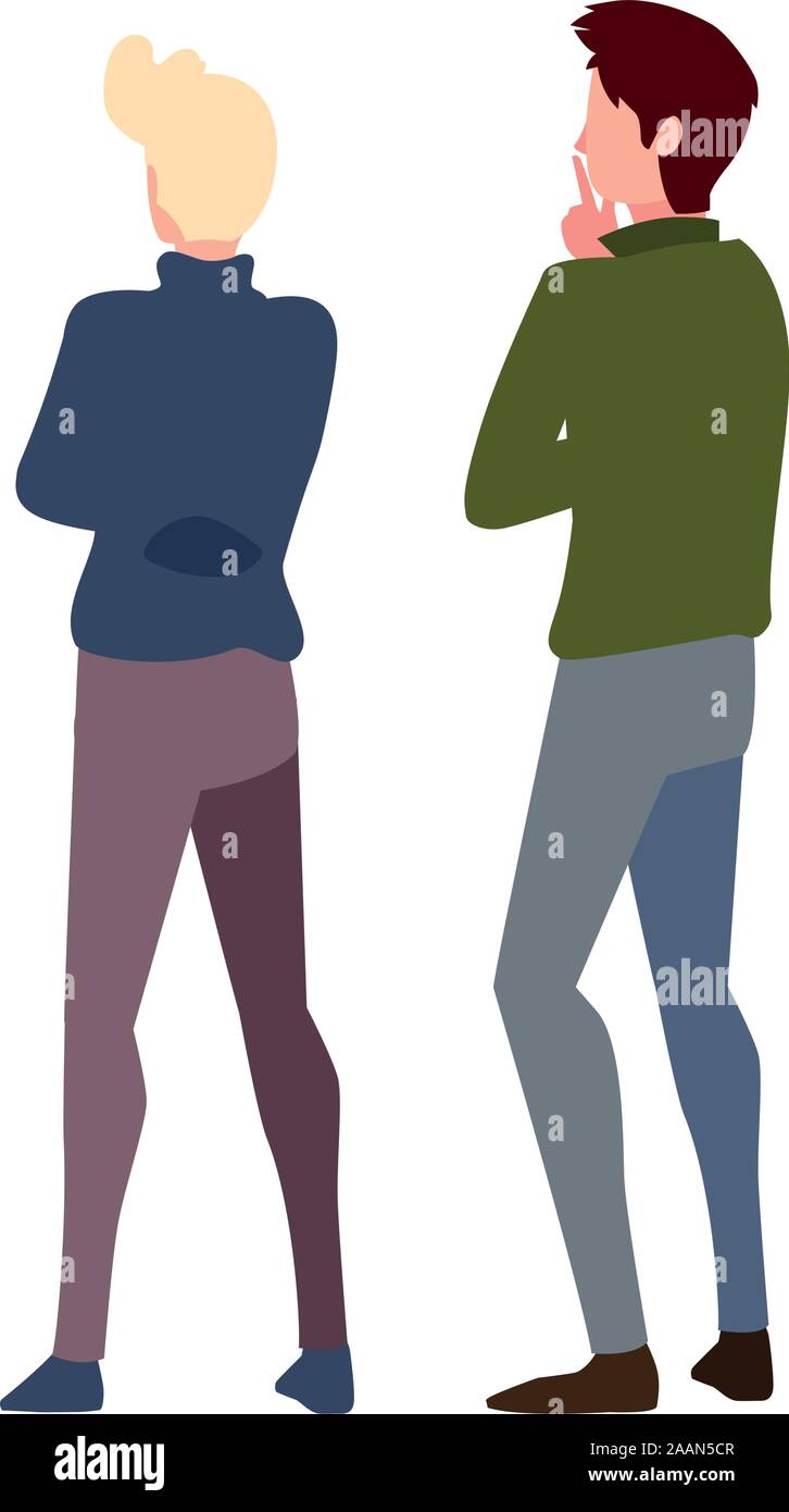 men of back position on white background vector illustration design ...