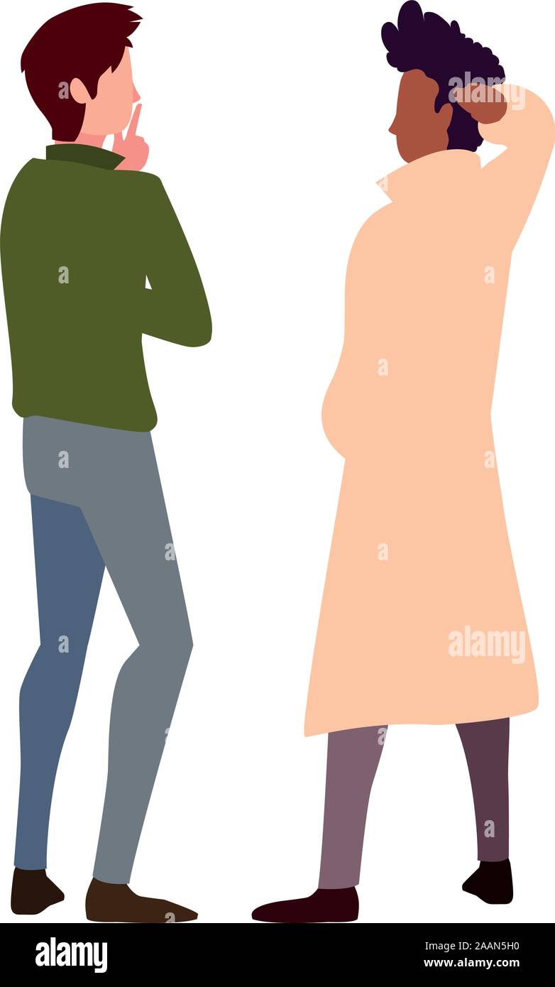 men of back position on white background vector illustration design ...