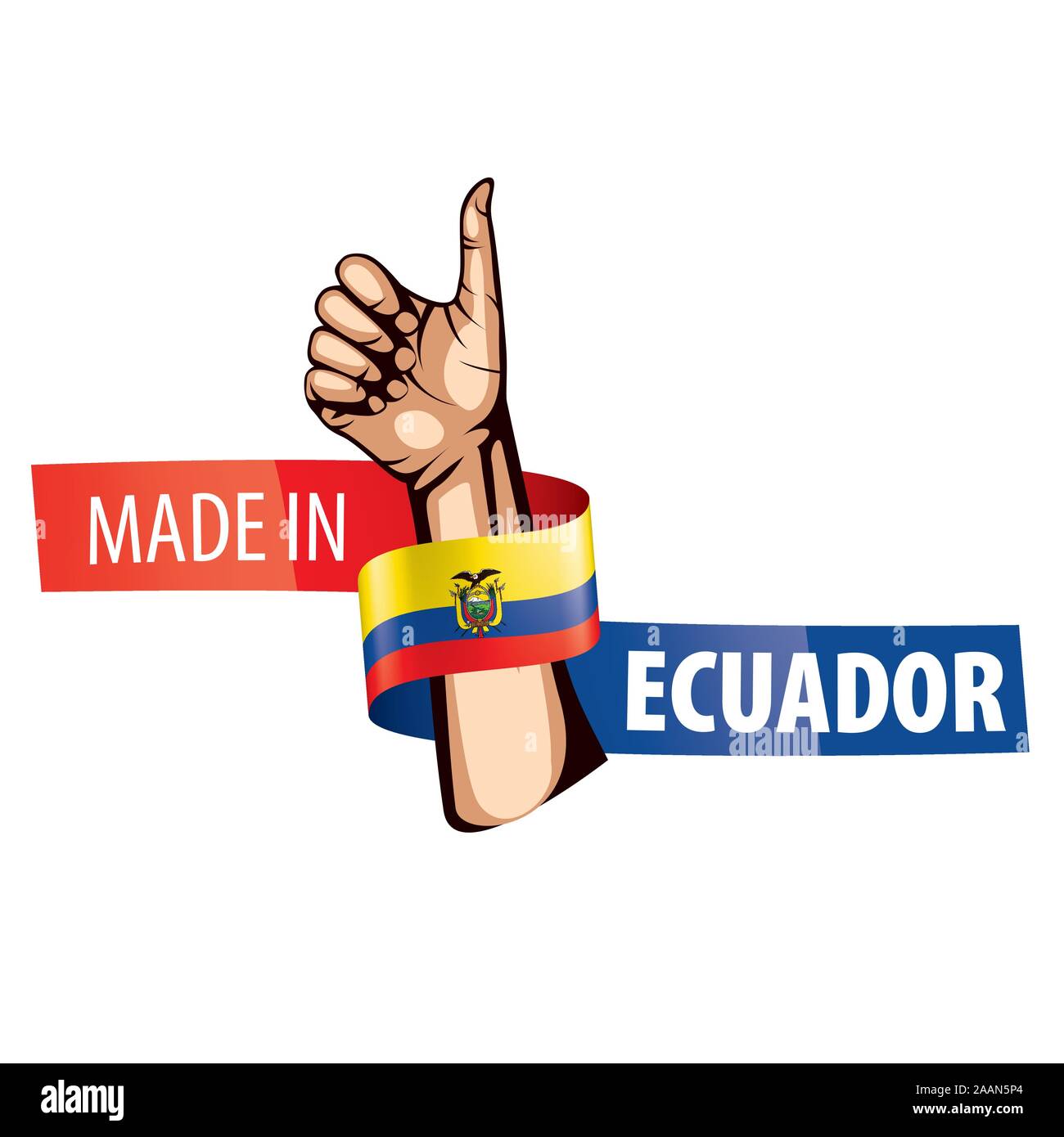 Ecuador flag, vector illustration on a white background Stock Vector ...