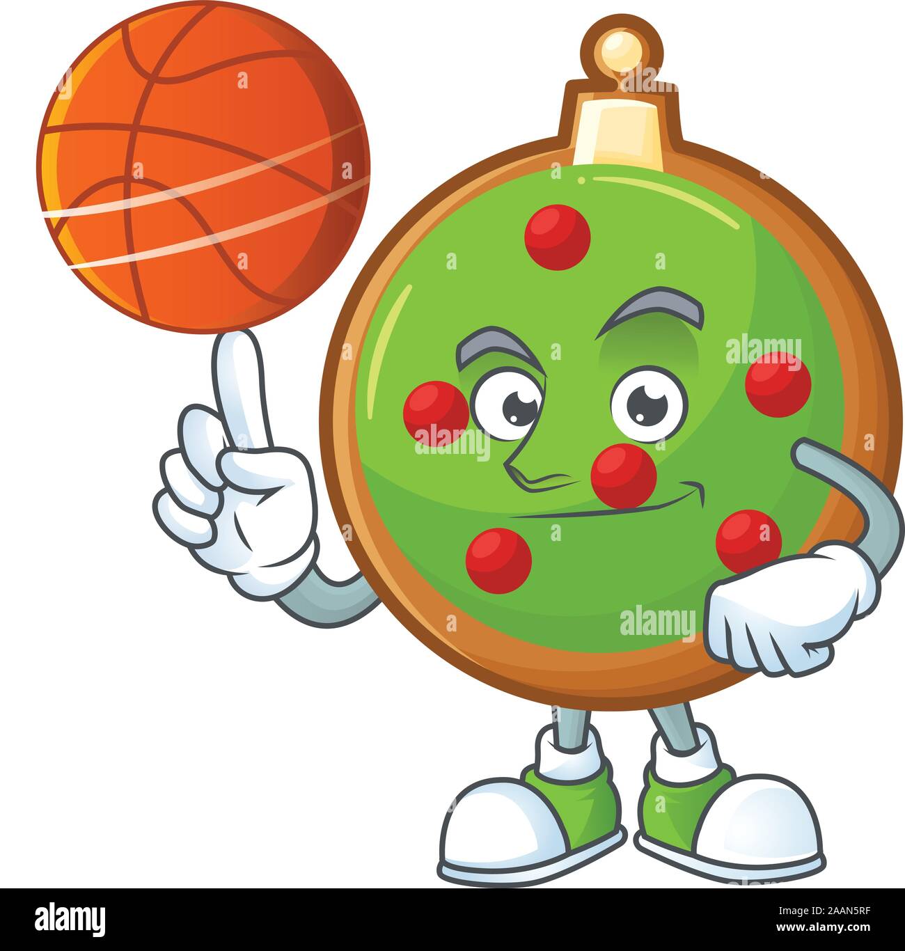 Illustration of christmas ball cartoon style with basketball Stock ...