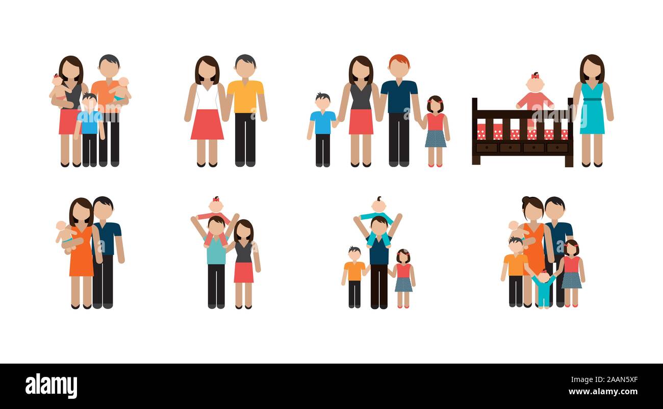 Family members character icon vector hi-res stock photography and ...