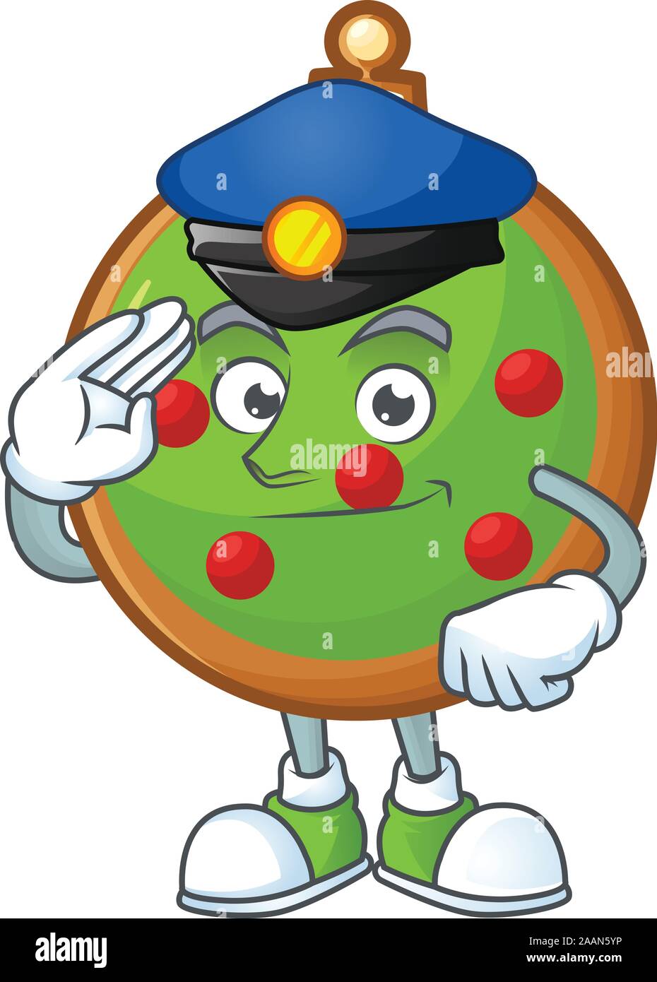 Christmas ball cartoon character as a police officer Stock Vector Image ...