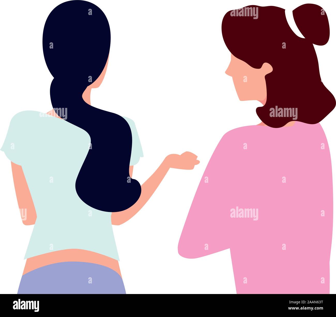 women of back position on white background vector illustration design ...
