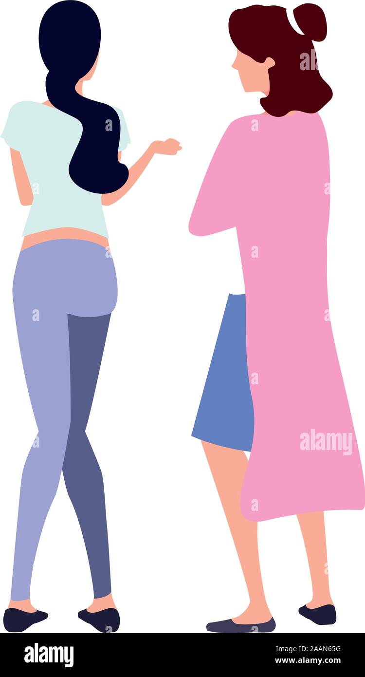 women of back position on white background vector illustration design ...