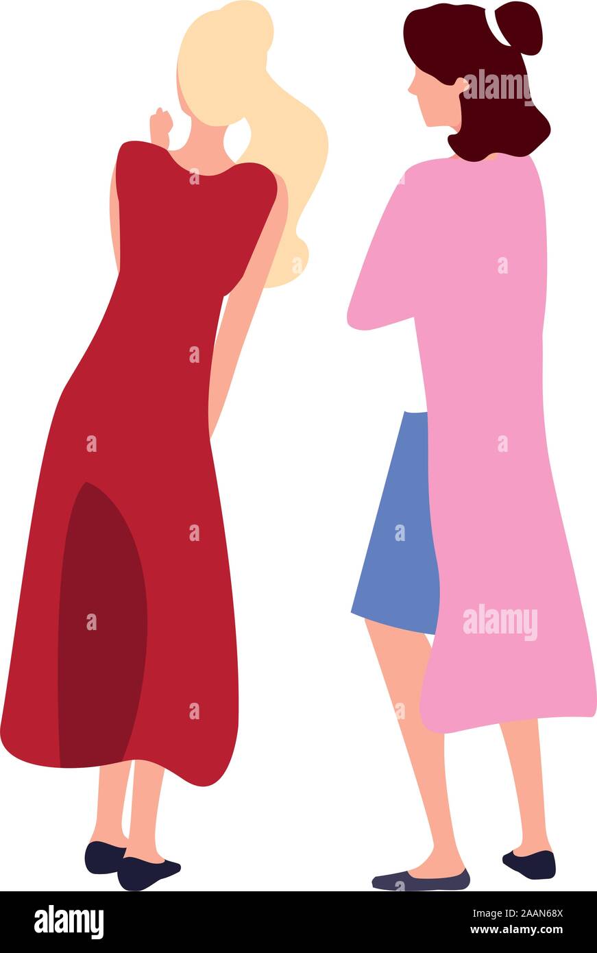 women of back position on white background vector illustration design ...