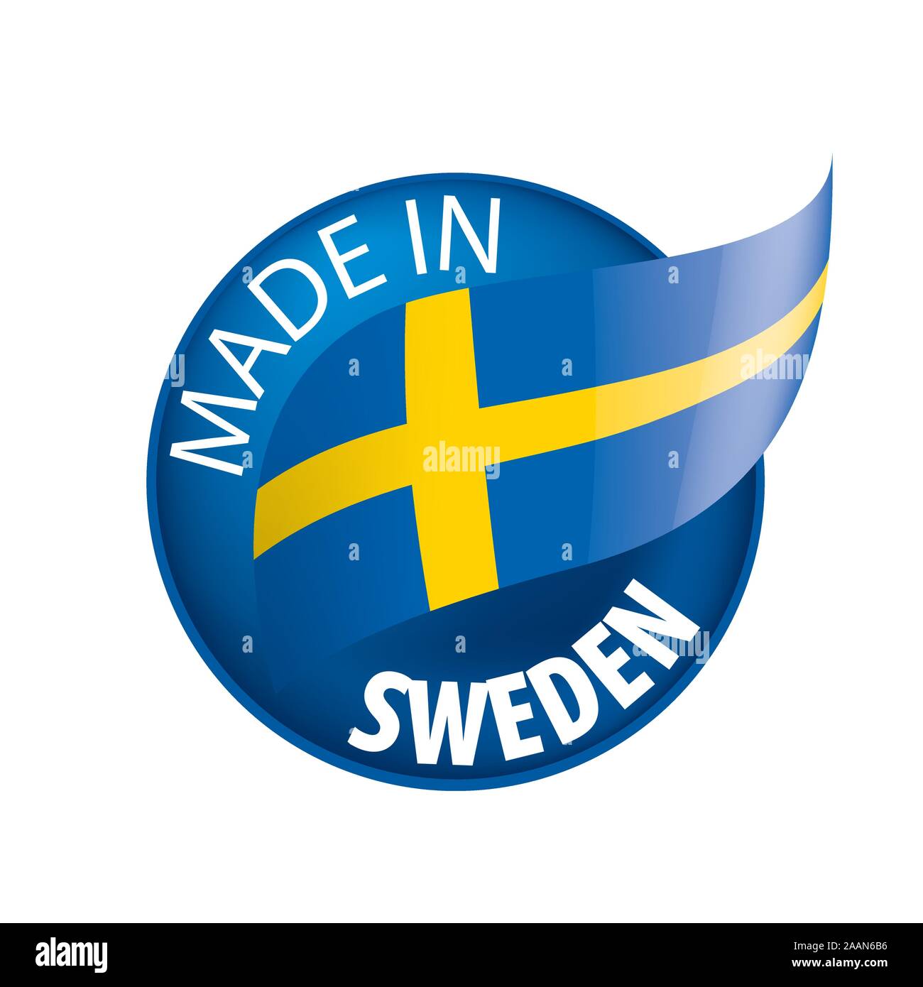 Sweden flag, vector illustration on a white background Stock Vector ...