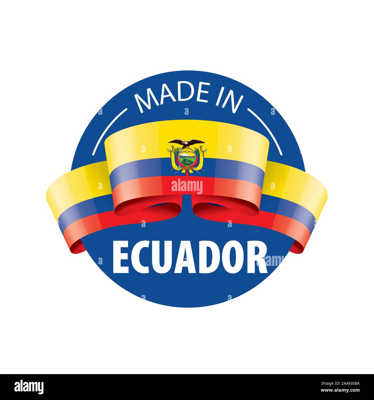 Ecuador flag, vector illustration on a white background Stock Vector ...