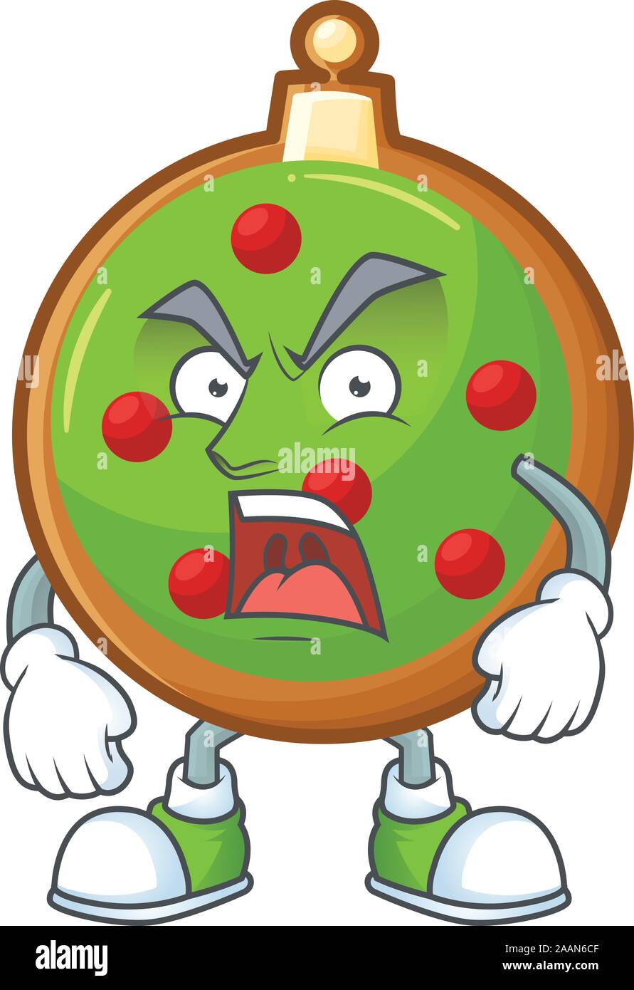 Illustration of angry christmas ball mascot vector illustration Stock ...
