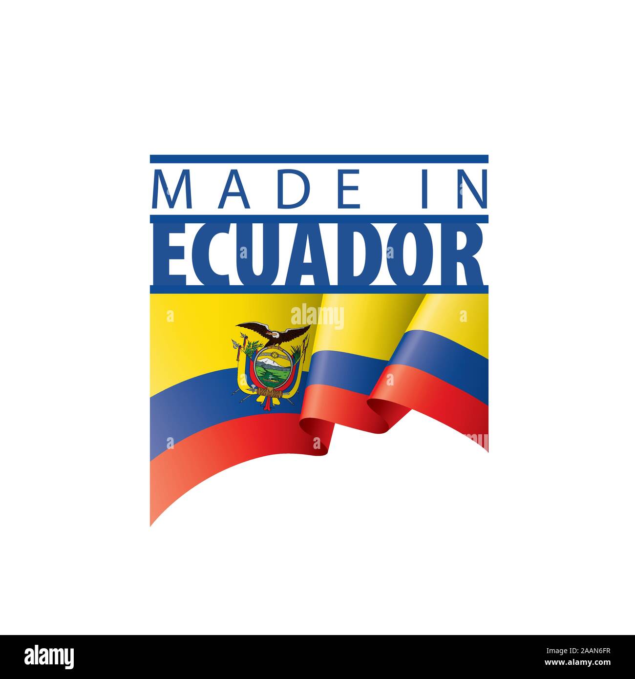 Ecuador flag, vector illustration on a white background Stock Vector ...
