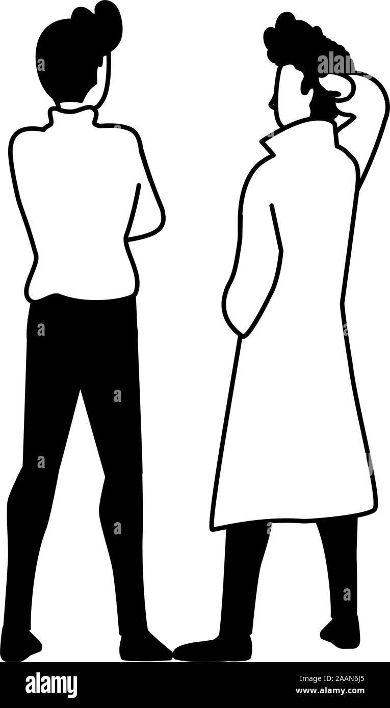 men of back position on white background vector illustration design ...