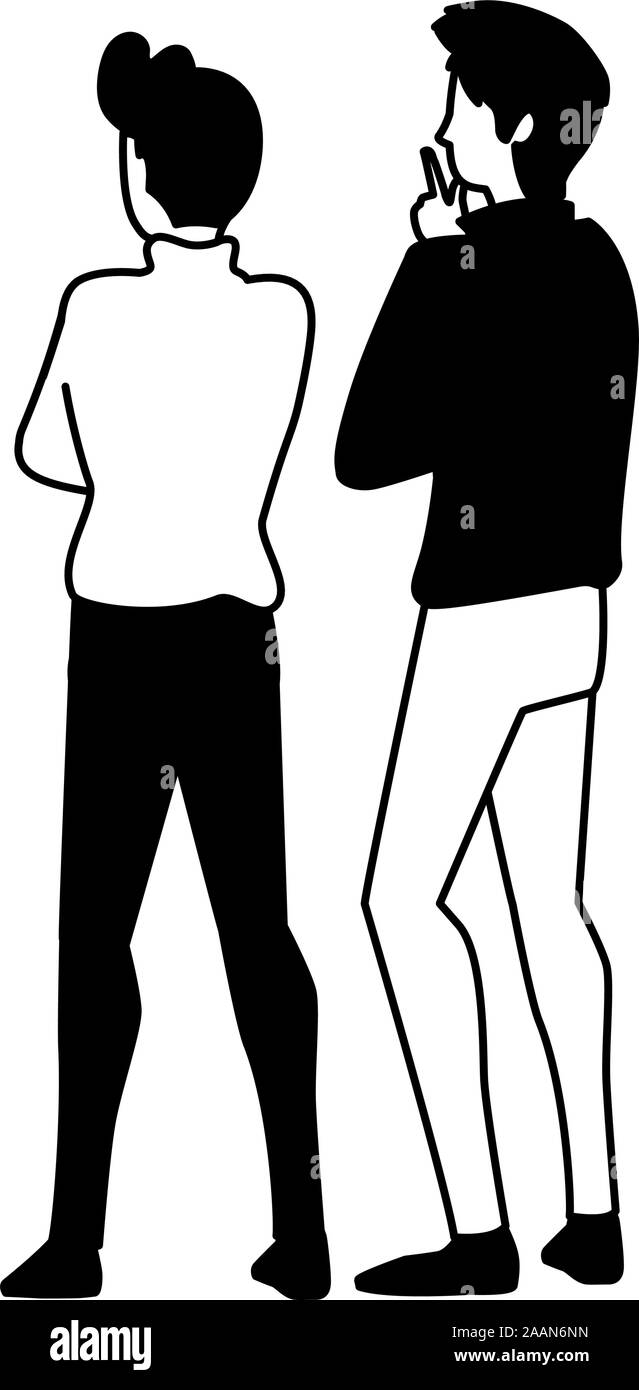 men of back position on white background vector illustration design ...