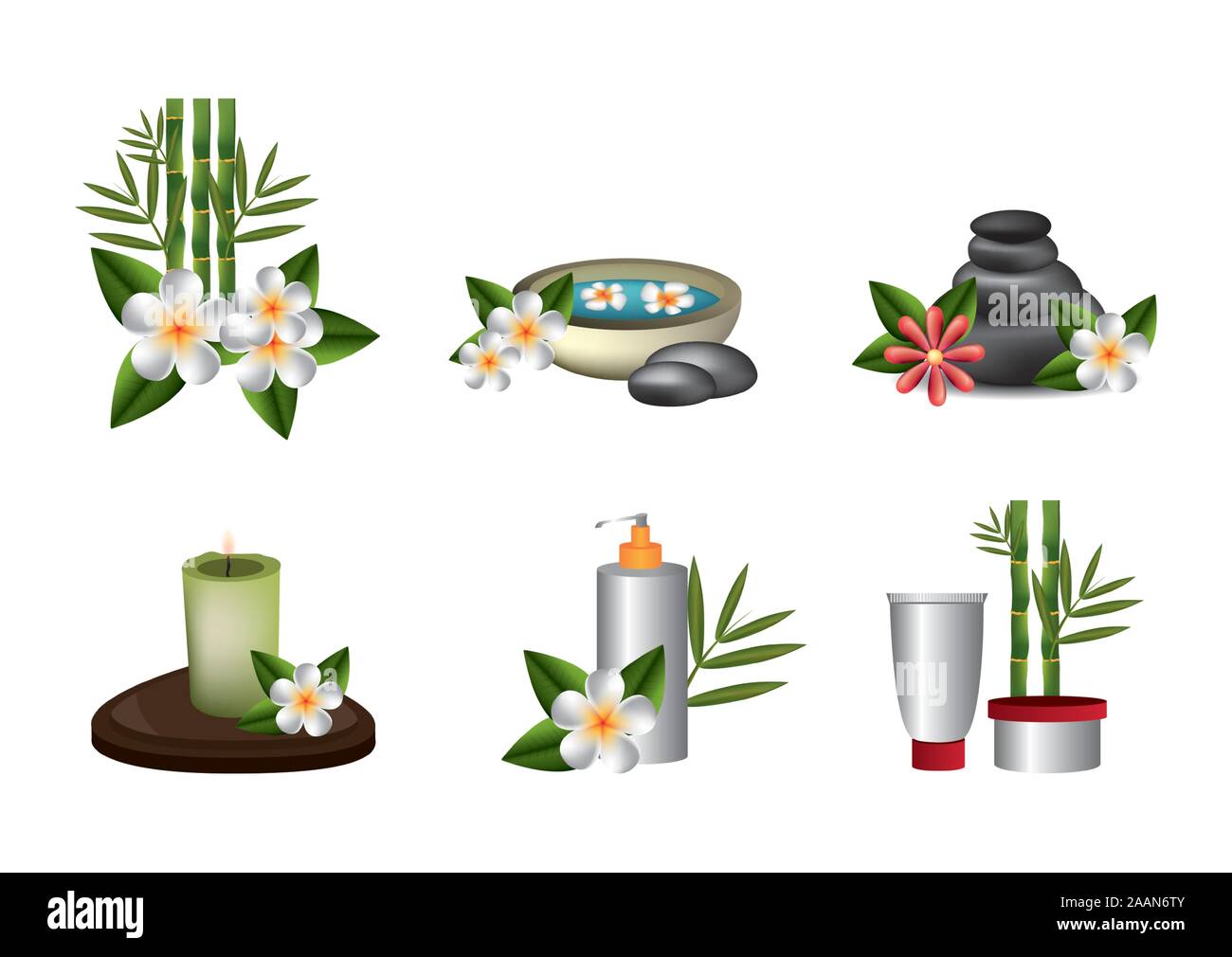 Spa set flowers care Stock Vector Images - Alamy