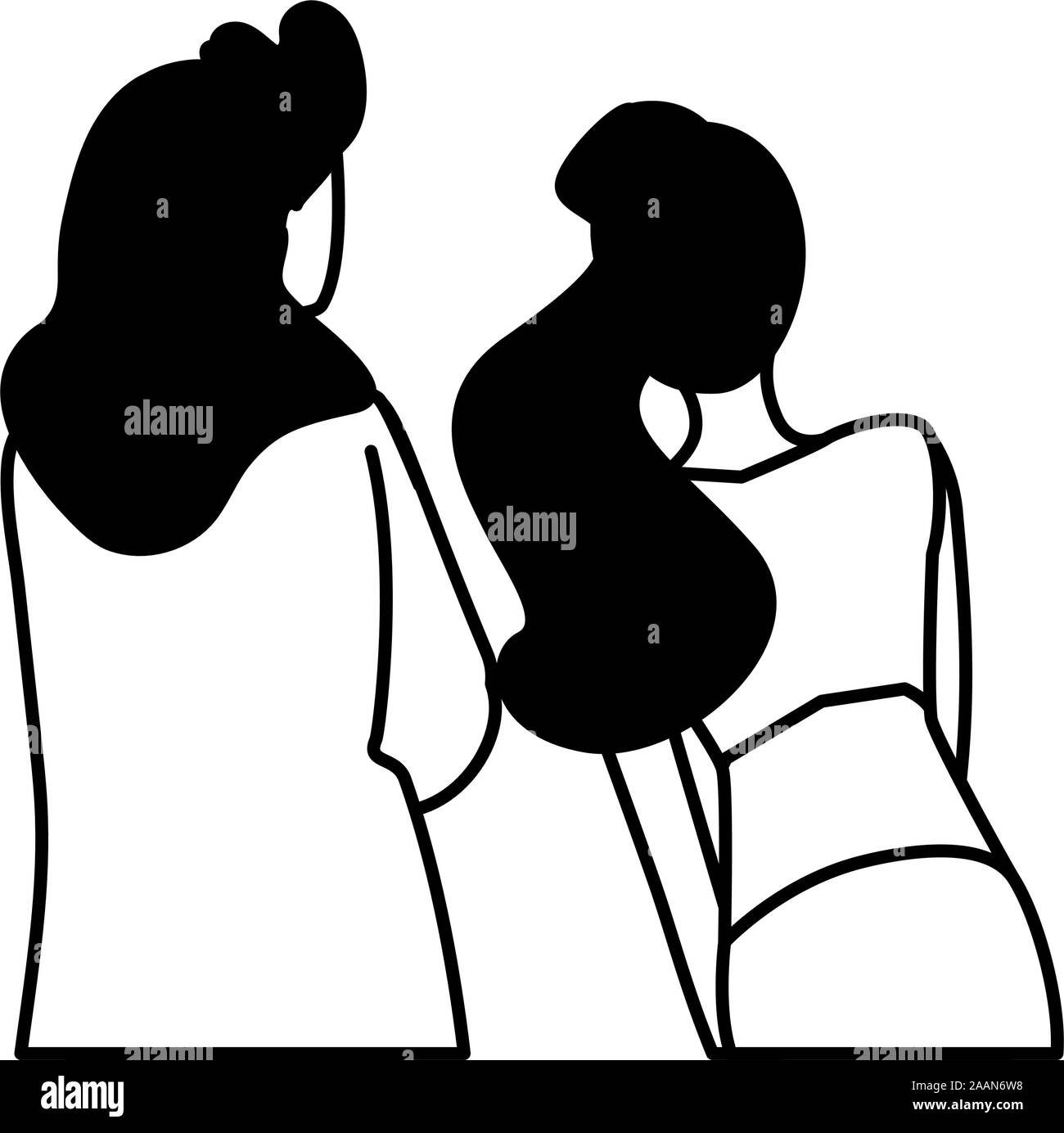 women of back position on white background vector illustration design ...