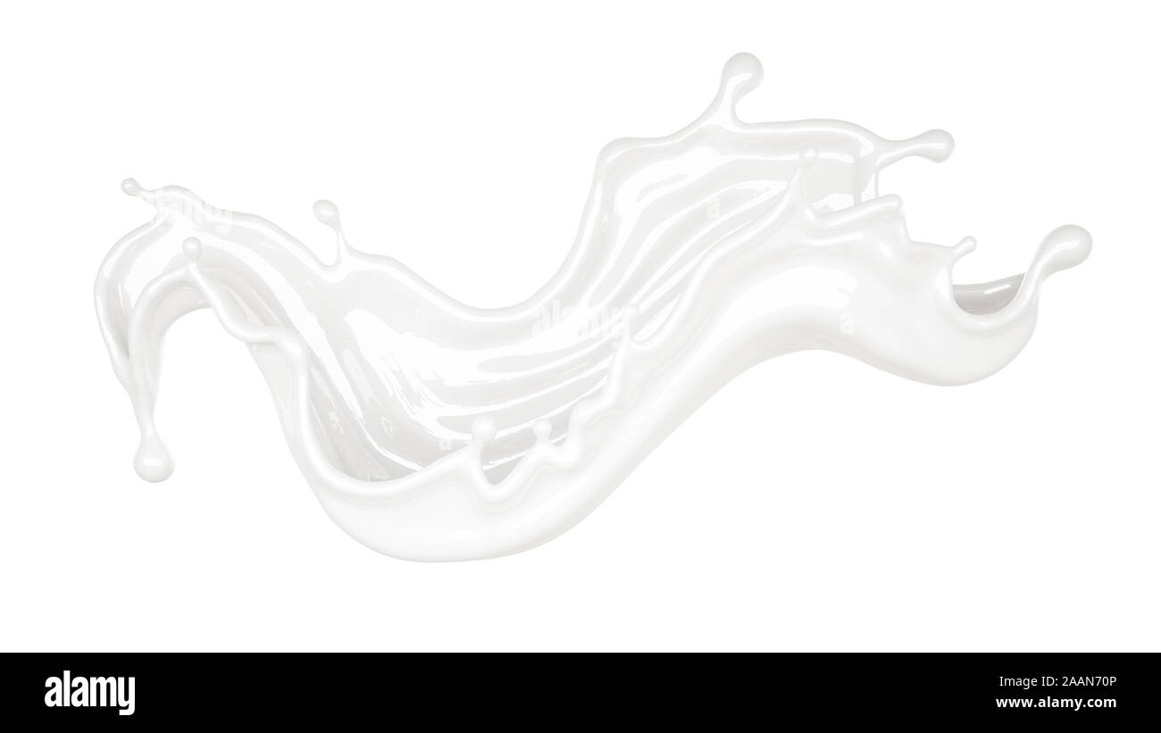 Splash of thick white liquid. 3d rendering, 3d illustration Stock Photo ...