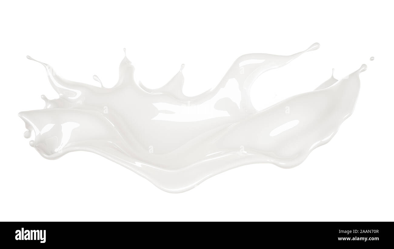Splash of thick white liquid. 3d rendering, 3d illustration Stock Photo ...